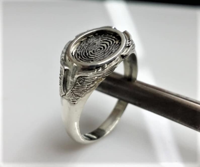 Actual Fingerprint Memorial Ring Fingerprint Ring Memorial | Etsy