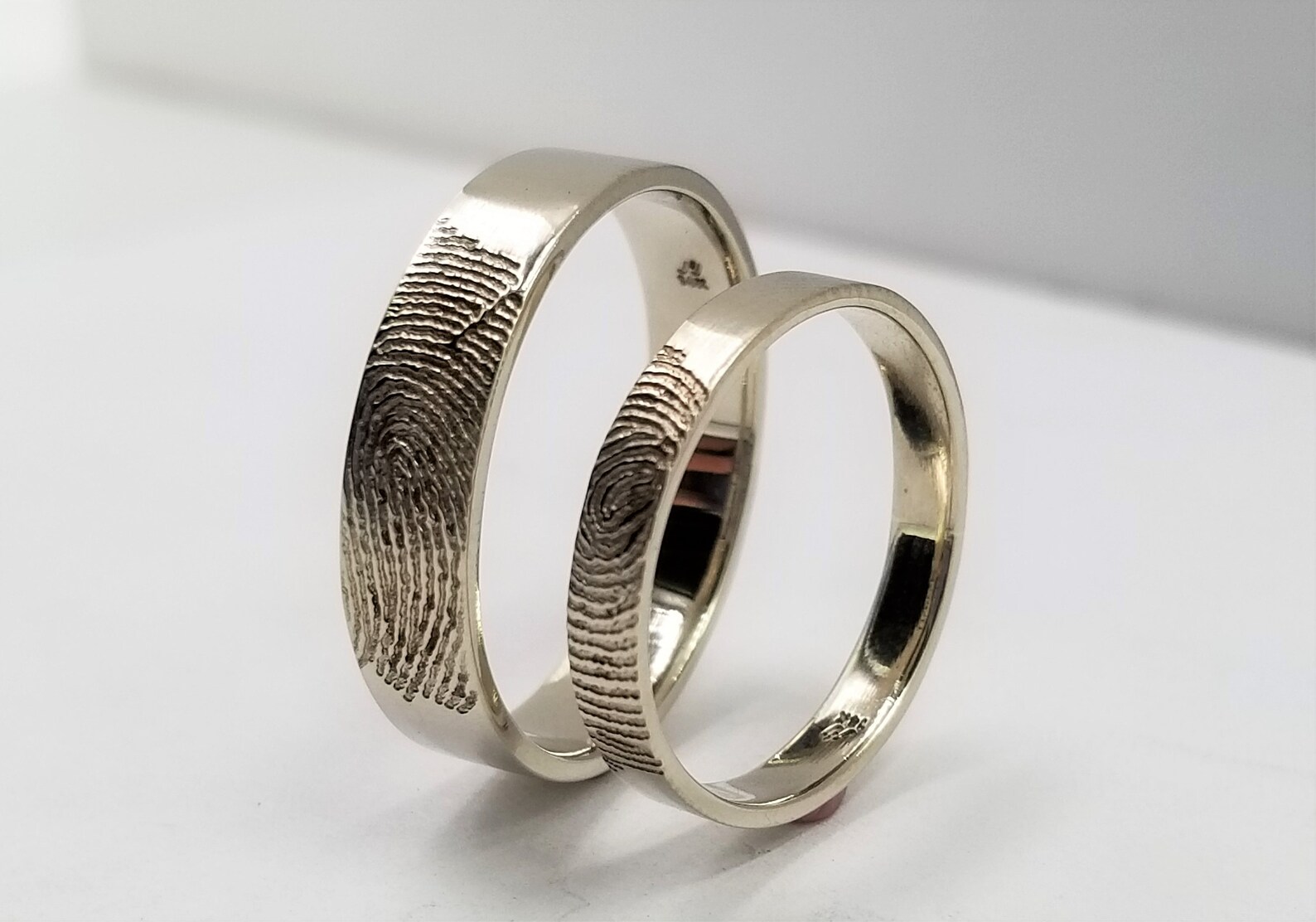 Fingerprint Rings Matching Wedding Set Wedding Rings / | Etsy