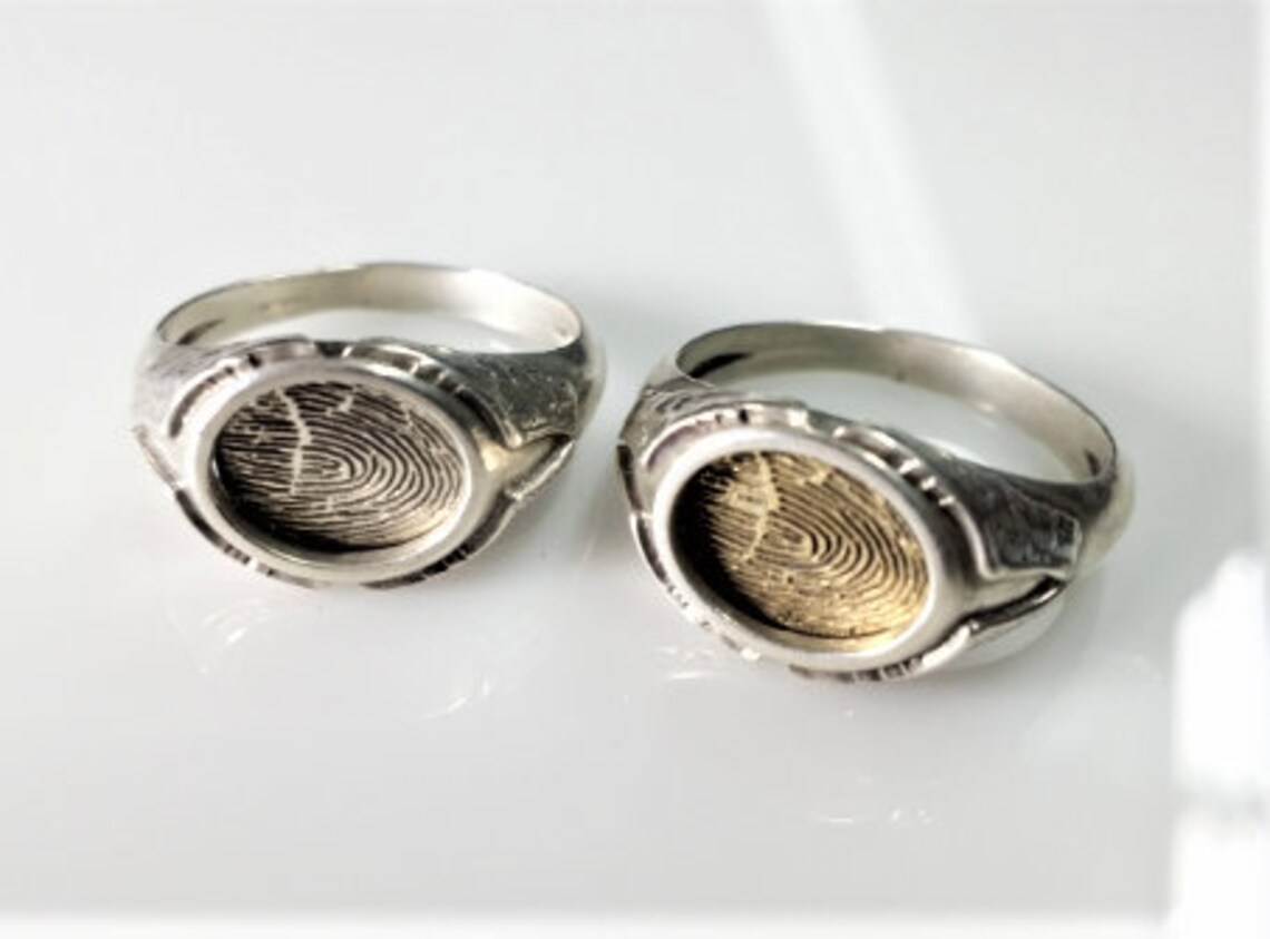 Actual Fingerprint Memorial Ring Fingerprint Ring Memorial | Etsy