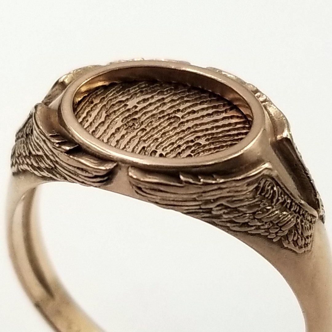 Actual Fingerprint Memorial Ring - Fingerprint Ring - Memorial Jewelry ...