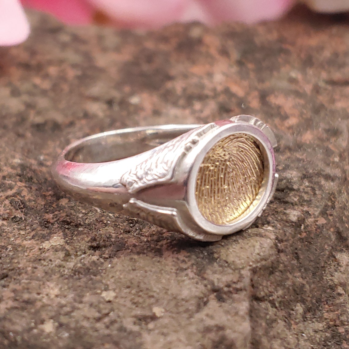Actual Fingerprint Memorial Ring Fingerprint Ring Memorial - Etsy