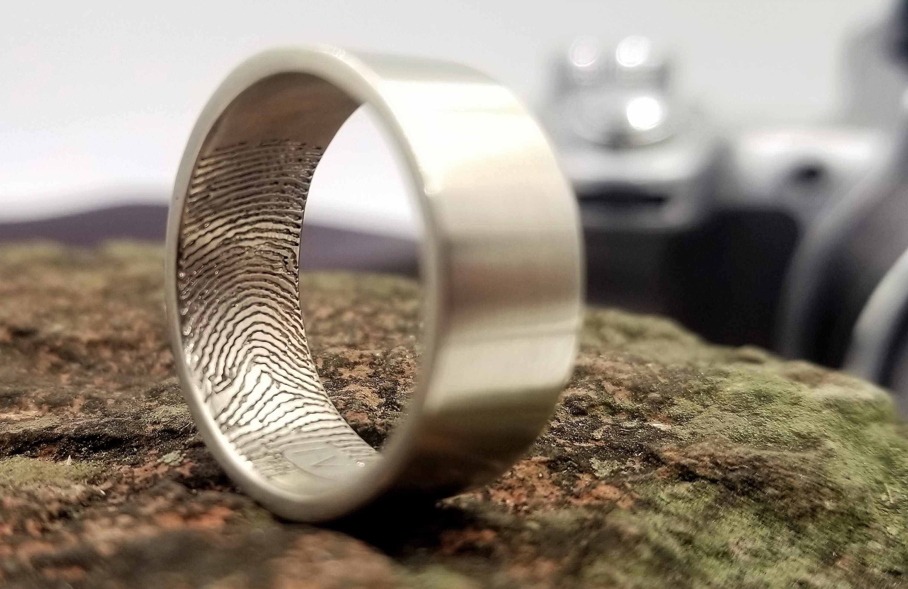 Fingerprint Wedding Set Matching Wedding Bands His and | Etsy