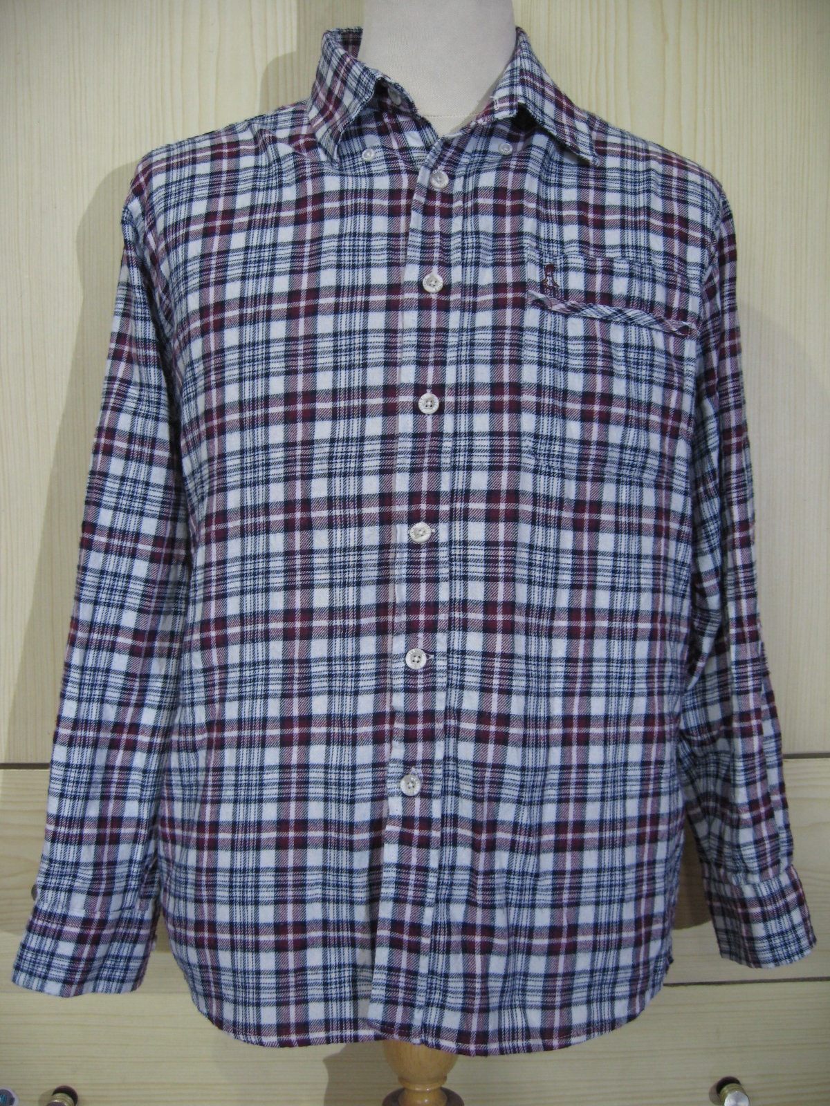 Size M Vintage Checkered Japanese Flannel Flannels Long Sleeved Plaid ...