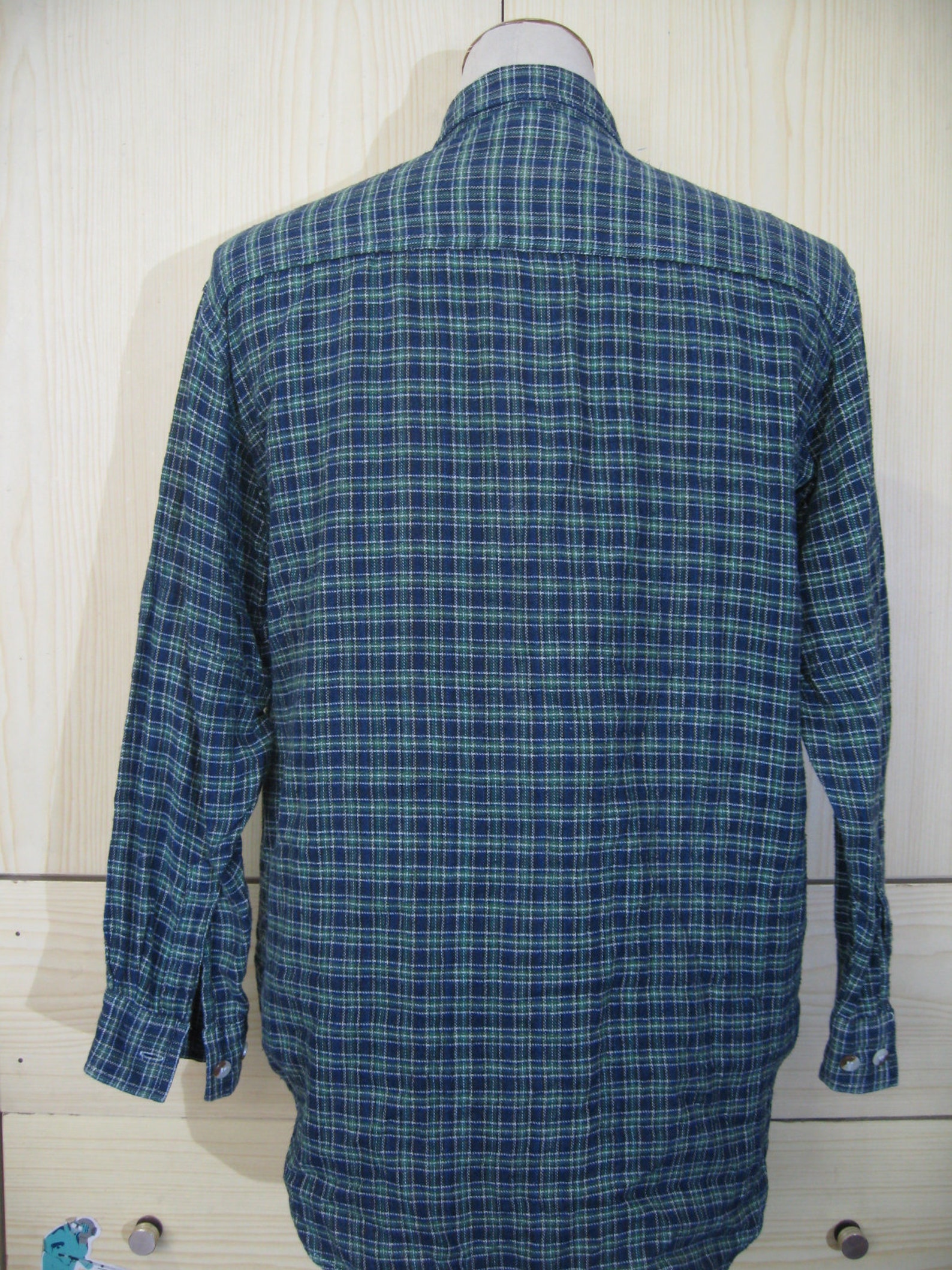 Vintage Japanese Flannel Long Sleeved Shirt Japan Casual Pocket Checked ...