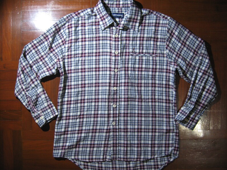 Size M Vintage Checkered Japanese Flannel Flannels Long Sleeved Plaid ...