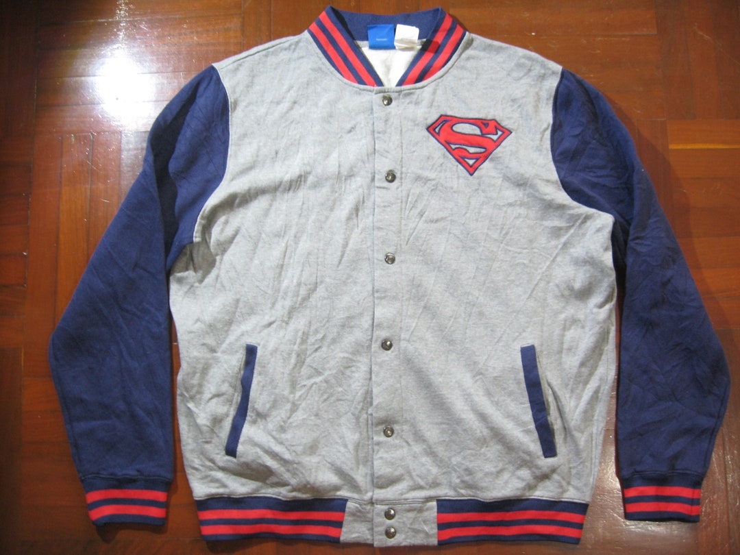 Vintage Authentic Superman Dc Comic Varsity Jacket Tracksuit Top Warm ...