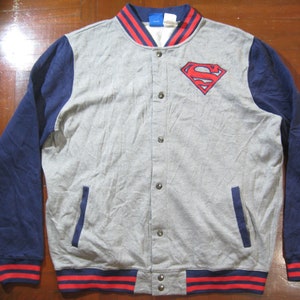 Vintage Authentic Superman Dc Comic Varsity Jacket Tracksuit Top Warm ...