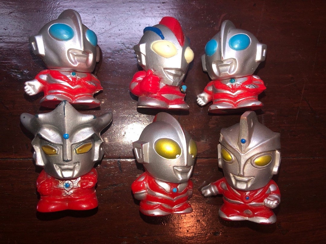Ultraman Mix of 6 Tsubuhaya Finger Puppet Rare Soft Vinyl Designer Toy ...