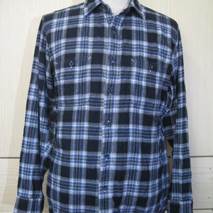 Vintage Japanese Flannel Long Sleeved Shirt Japan Casual Pocket Checked ...