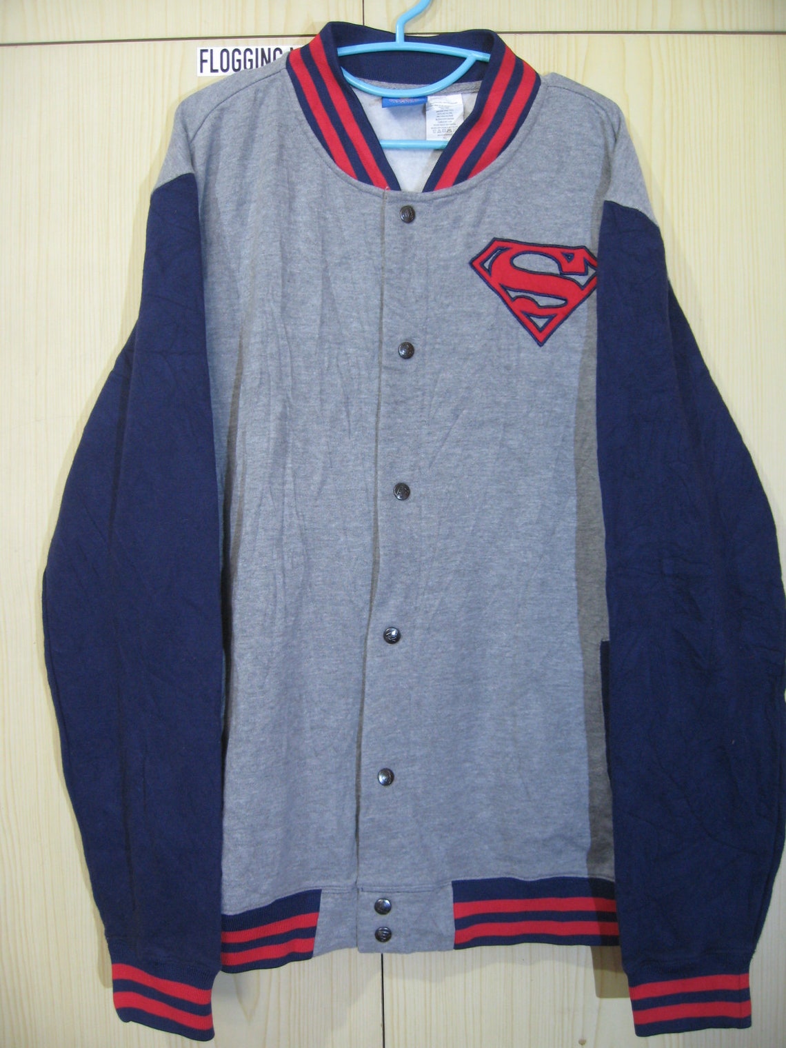 Vintage Authentic Superman Dc Comic Varsity Jacket Tracksuit Top Warm ...