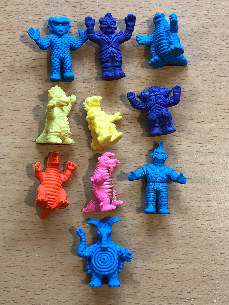 Vintage 80s Japan Popy Ultraman Kaiju Monster Kinkeshi Rubber Toys M.U ...