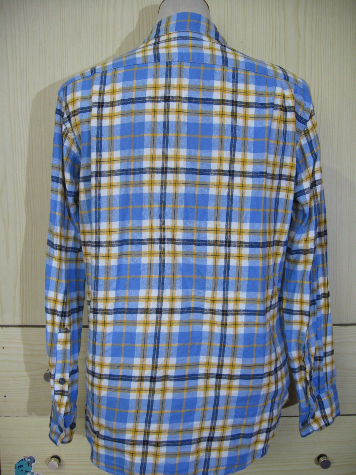 Vintage Japanese Flannel Japan Casual Pocket Checked Thick Cotton ...