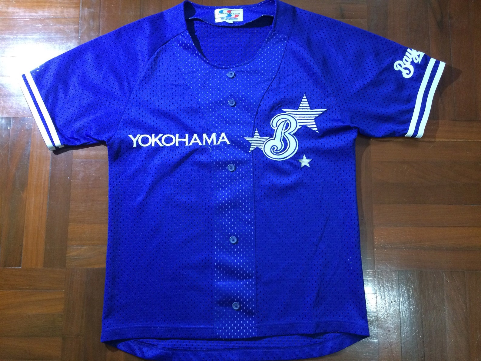 Vintage 80s Japan Yokohama Baystars Japanses Baseball Jersey Shirt Blue ...