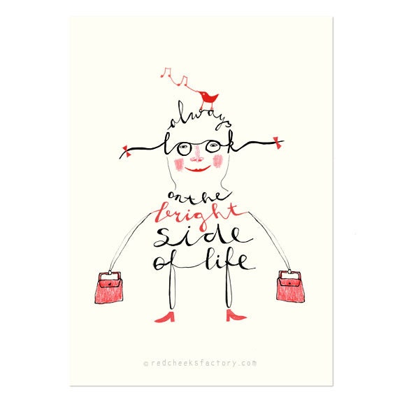 Mini Poster 'bright Side' A4 Poster Positive Quote Digital Print ...