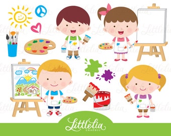 Painting Clipart Vector Pack Art Clipart Hobby Clipart | Etsy