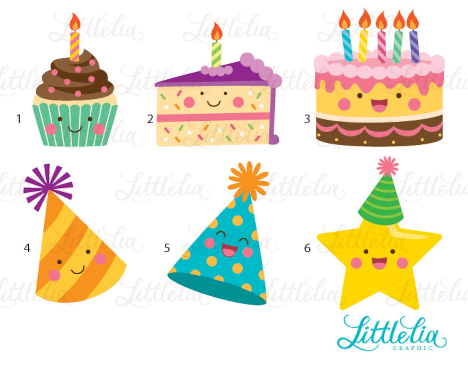 Birthday Clipart Cute Birthday 15097 | Etsy