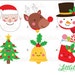 Christmas Faces Clipart - Christmas Santa Clipart - 15072 - Etsy