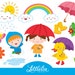 Rainy Day - Spring Puddle - Rainbow Clipart - 15085 - Etsy