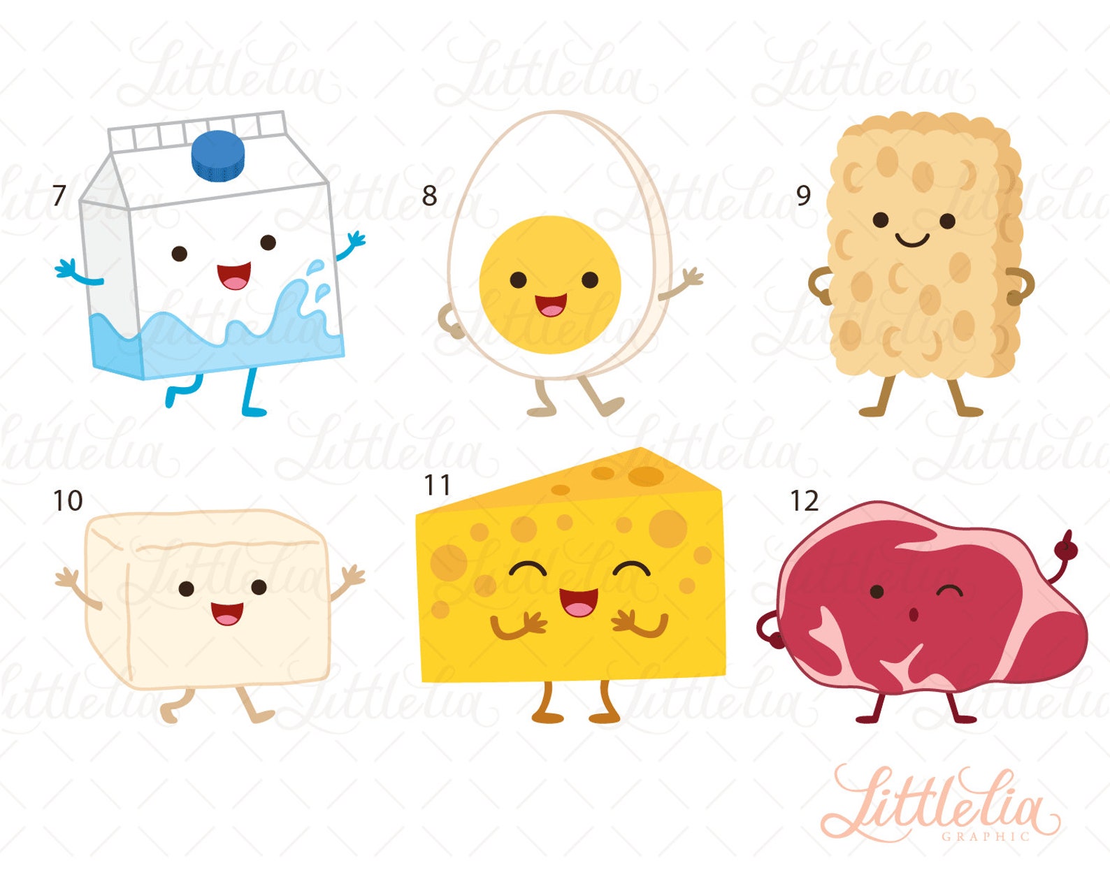 Good Protein Source Food Kawaii Clipart 23003 including Black and White ...