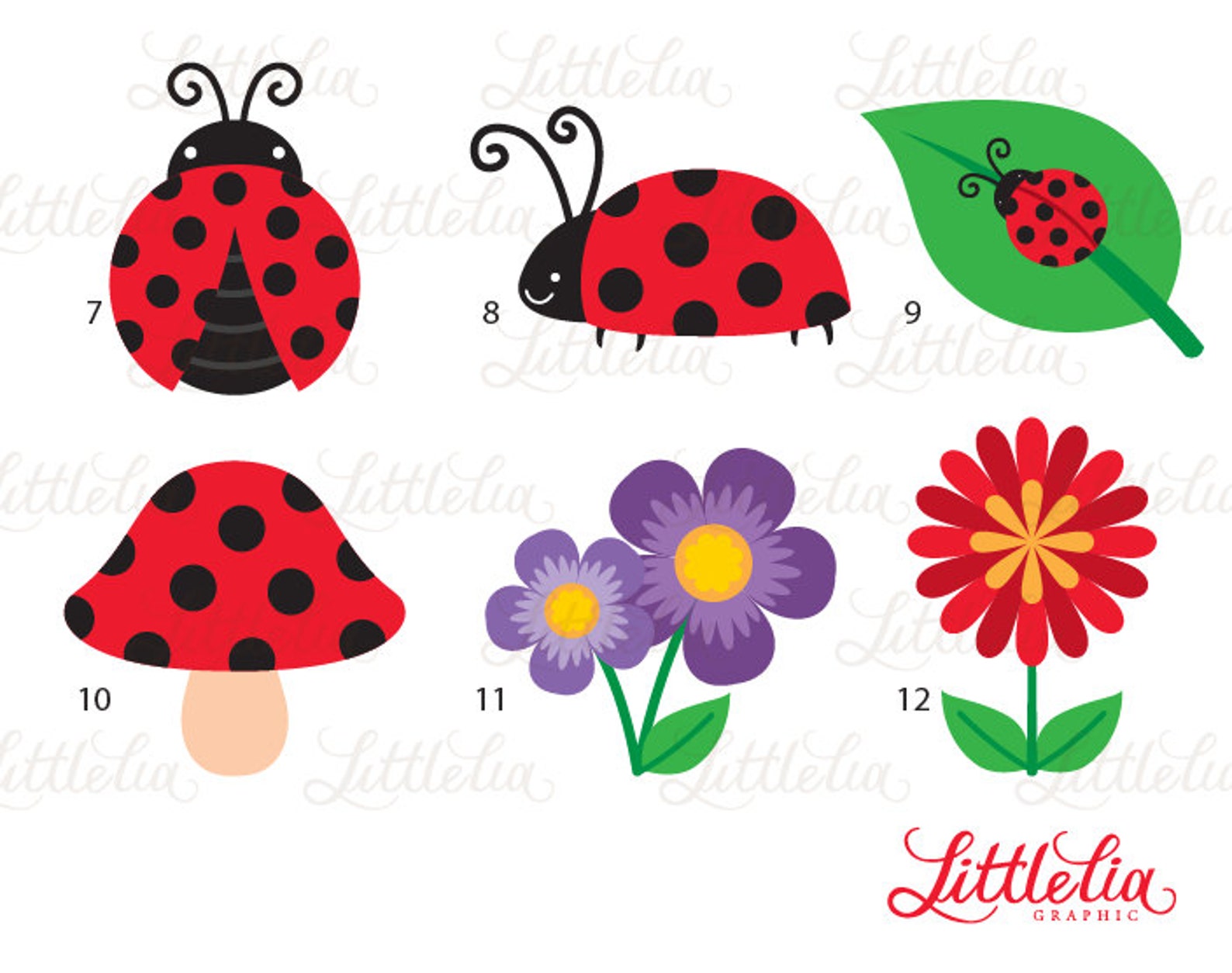 Ladybug Clipart Spring Bug Clipart 15084 - Etsy