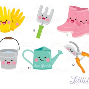 Garden Kawaii Clipart - Garden Spring - 17001 - Etsy