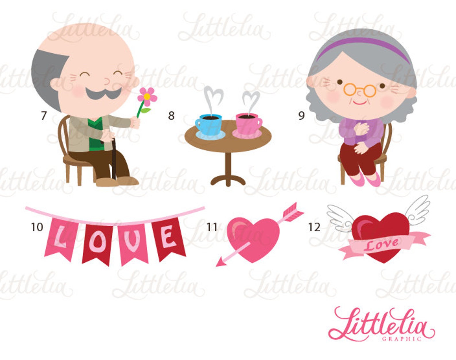 Grow Old With You Clipart Valentine Clipart Love Clipart - Etsy