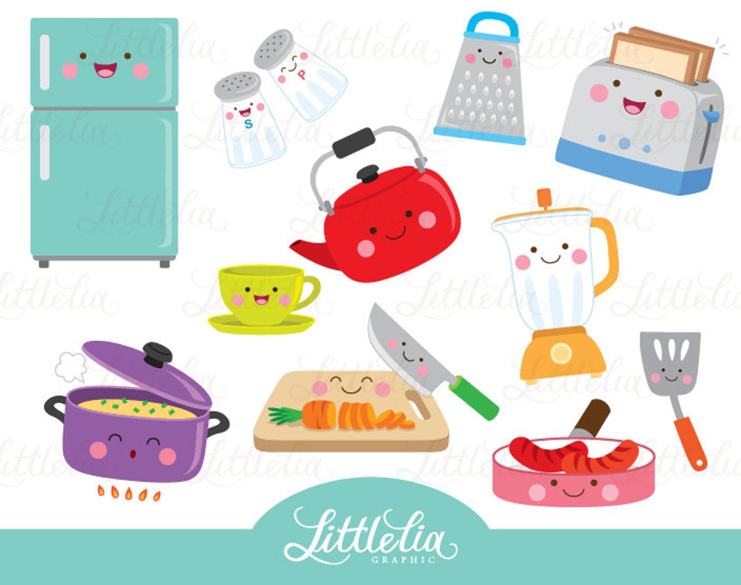 Kitchen Kawaii - Kitchen Clipart - 16065 - Etsy