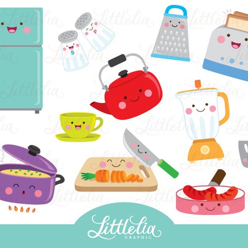 Kitchen Kawaii Kitchen Clipart 16065 - Etsy