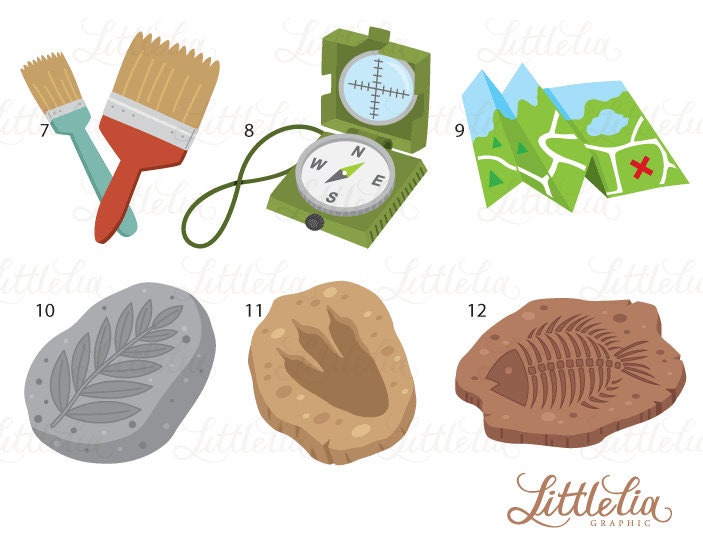 Palaeontology clipart archeology clipart 16102 | Etsy