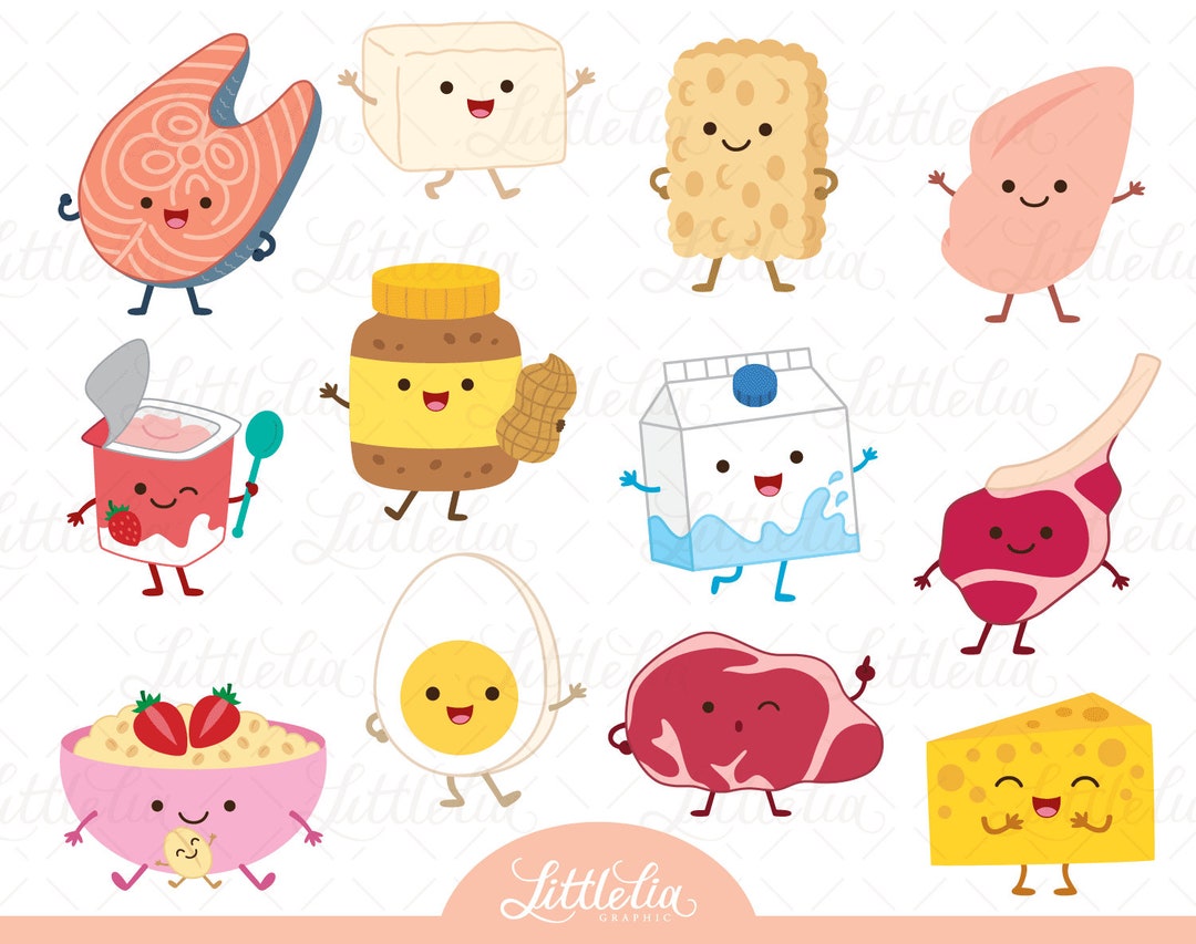 Good Protein Source - Food Kawaii Clipart - 23003 (including Black and ...