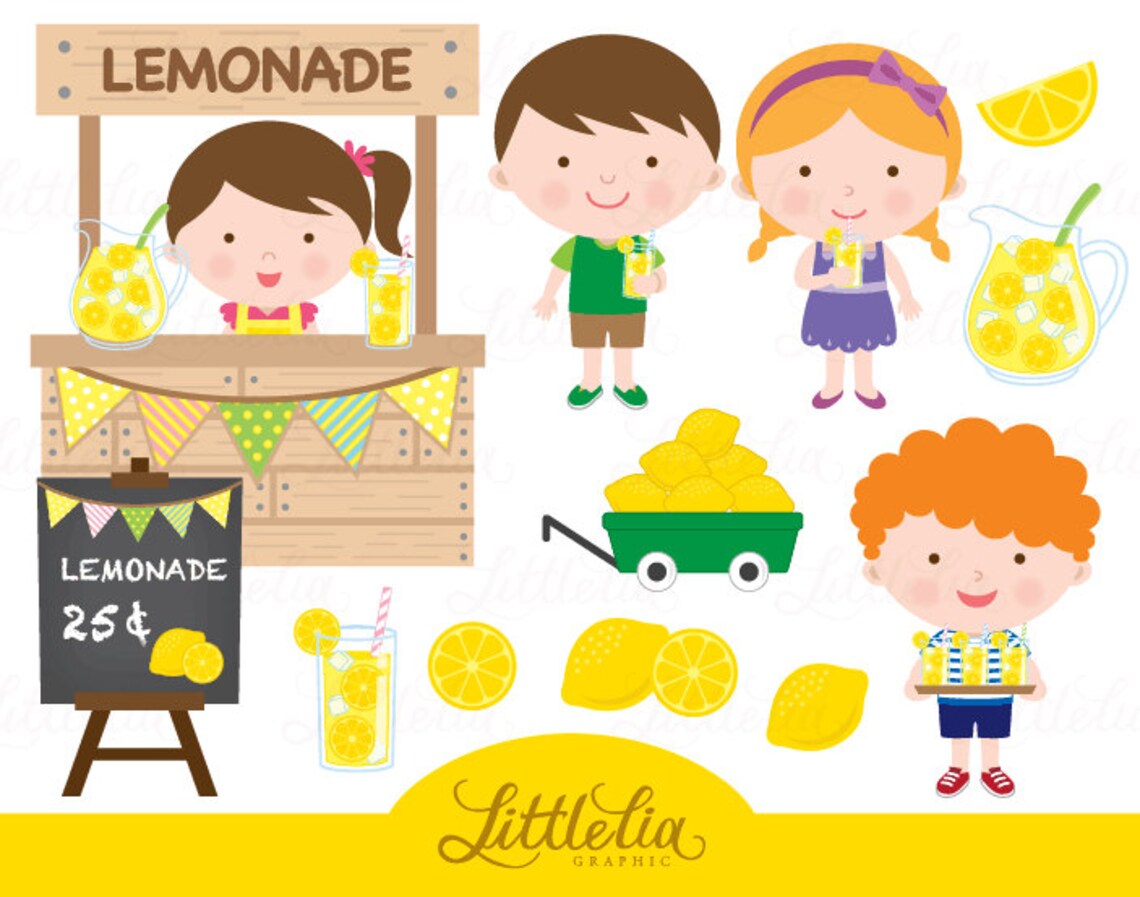 Lemonade Clipart Summer Clipart Lemon Clipart 15016 - Etsy
