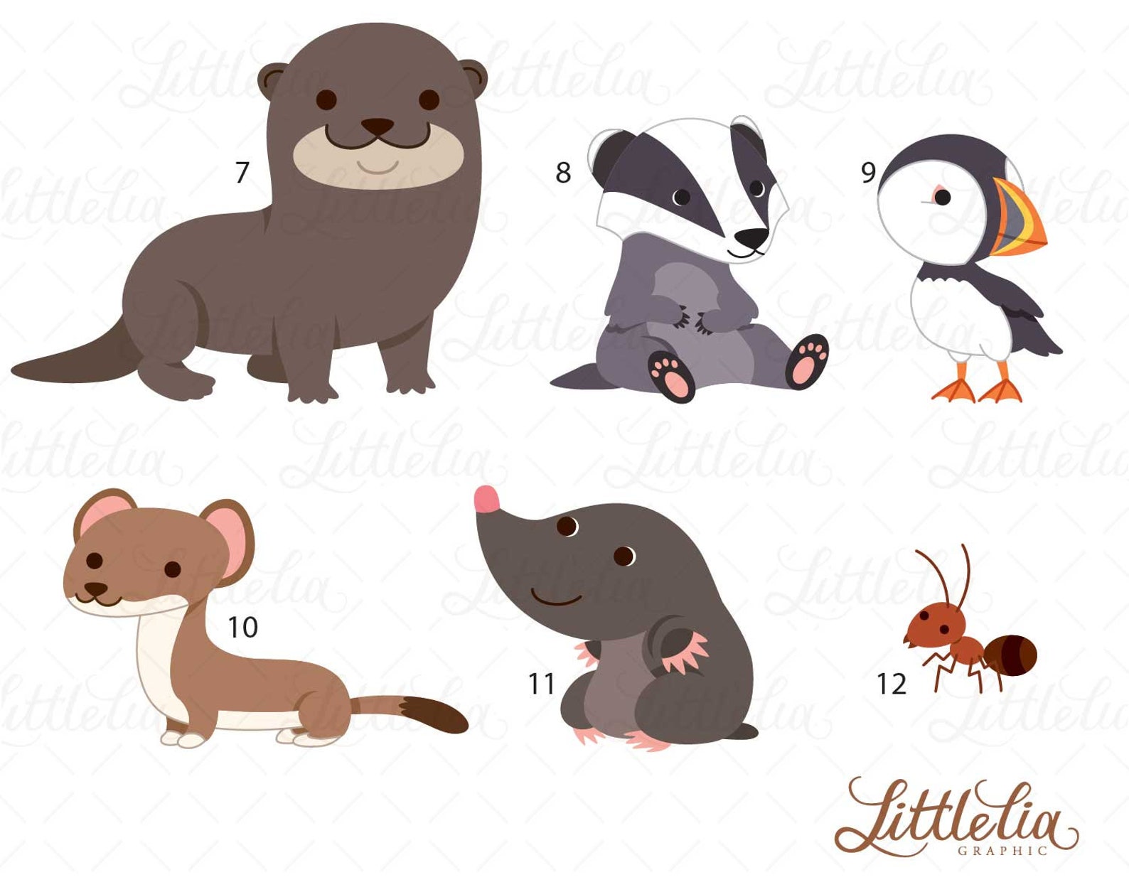 Burrowing Animal Clipart Critter Animal Clipart 22004 - Etsy