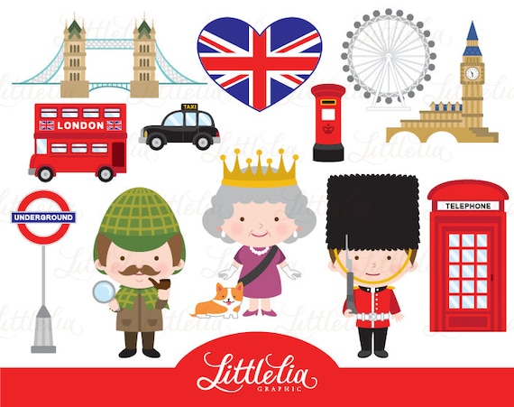 London Clipart British London Clipart British Clipart - Etsy