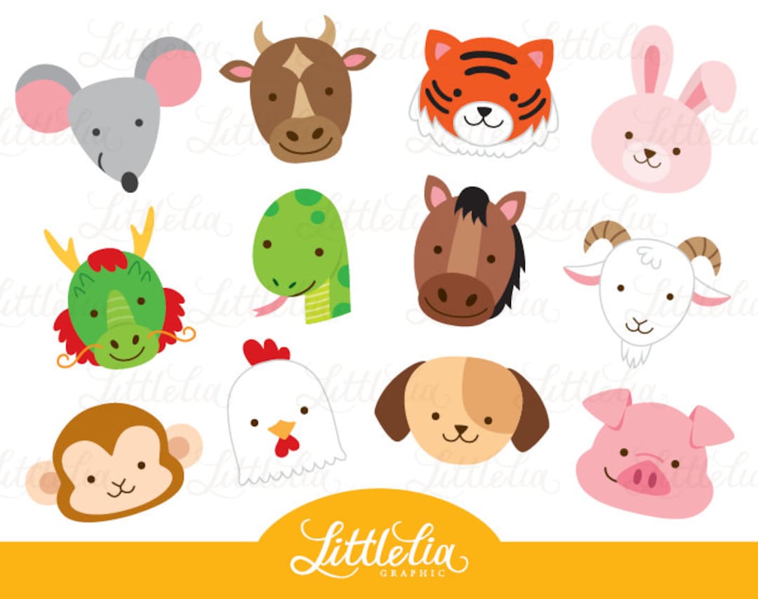 Chinese Zodiac Head - Cute Animal Head - 16071 - Etsy