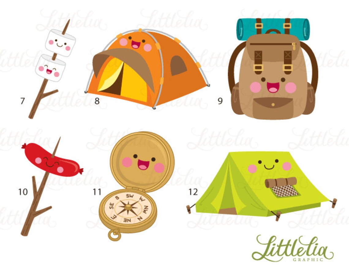 Camping Kawaii Nature Kawaii 17002 - Etsy Canada