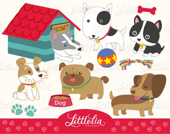 Doggy Cute Clipart Set / Instant Download 13004 | Etsy