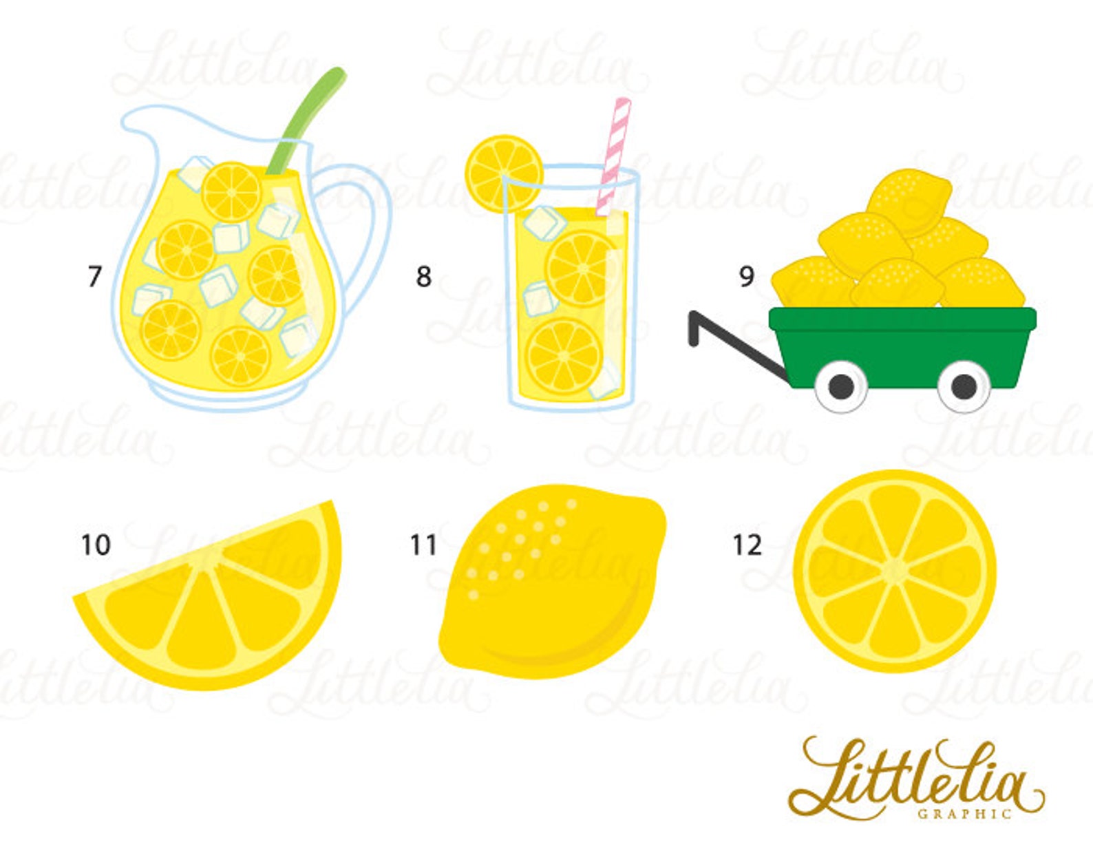Lemonade Clipart Summer Clipart Lemon Clipart 15016 - Etsy