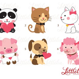 Animal Love Clipart - Valentine Clipart - Love Clipart - 15002 - Etsy