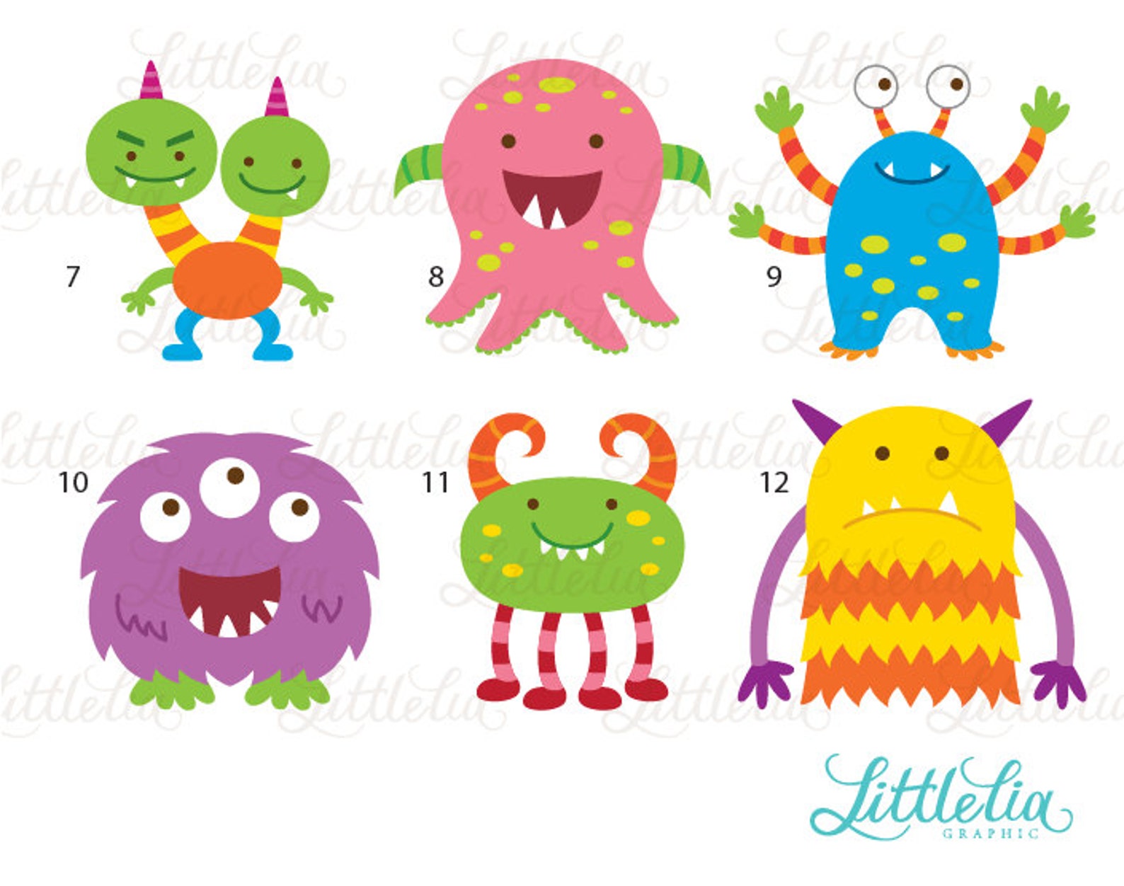 Monster Clipart Alien Clipart 15069 - Etsy