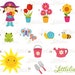 Spring Cute Garden Clipart / Instant Download - 13006 - Etsy