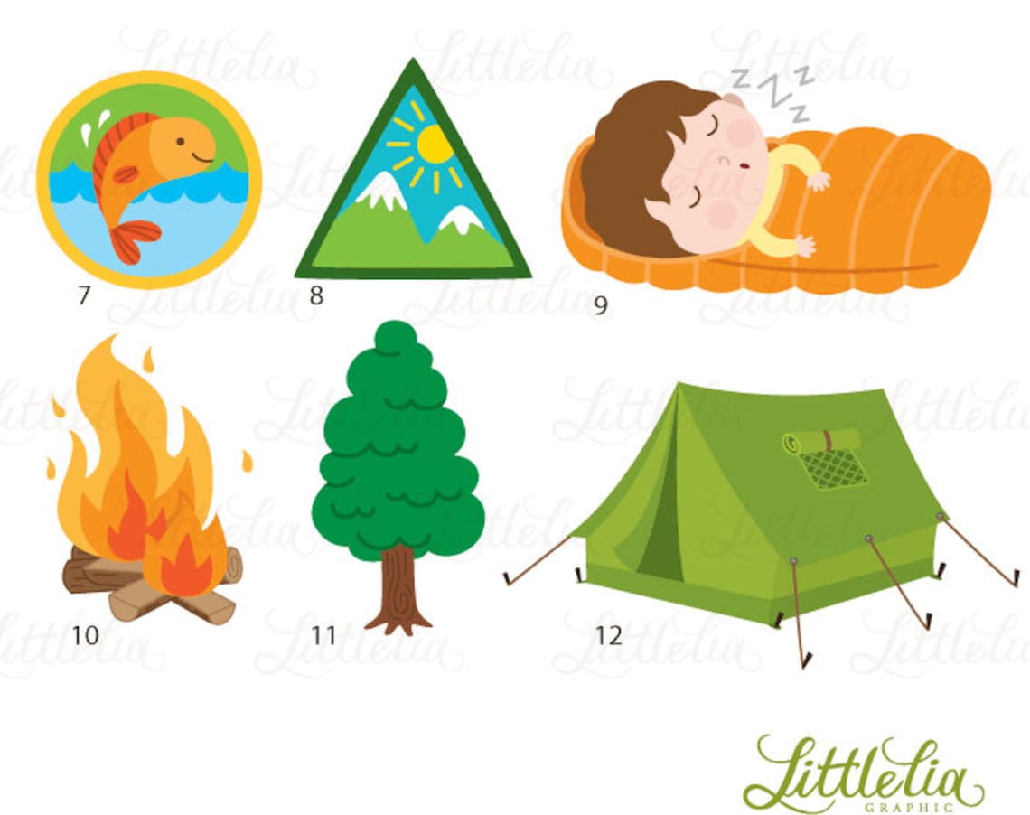 Boys Scout Clipart - Boys Camping Clipart - 17033 - Etsy