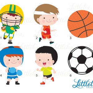Boy Sports Clipart - Sports Clipart - 17029 - Etsy