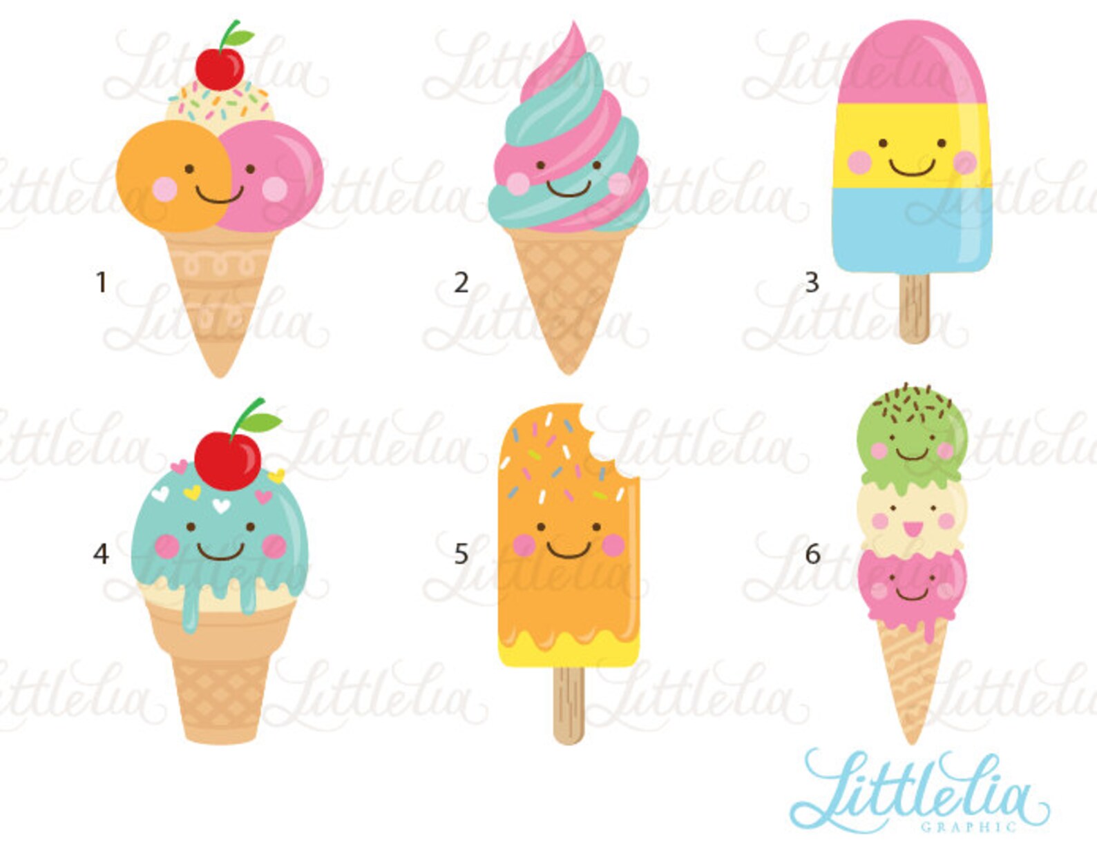 Ice Cream Clipart Sweet Clipart 15040 - Etsy