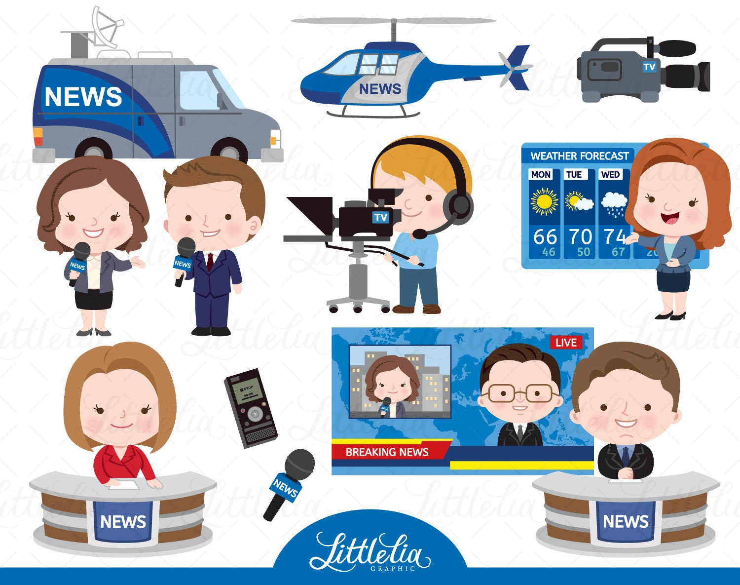 Child Weather Reporter Clipart