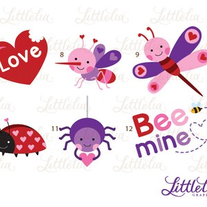 Valentine Clipart - Bug Love Clipart - Bug Clipart - 15001 - Etsy