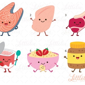 Good Protein Source - Food Kawaii Clipart - 23003 (including Black and ...