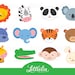 Jungle Animal Head Clipart Jungle Animal Clipart Animal Head 15026 - Etsy