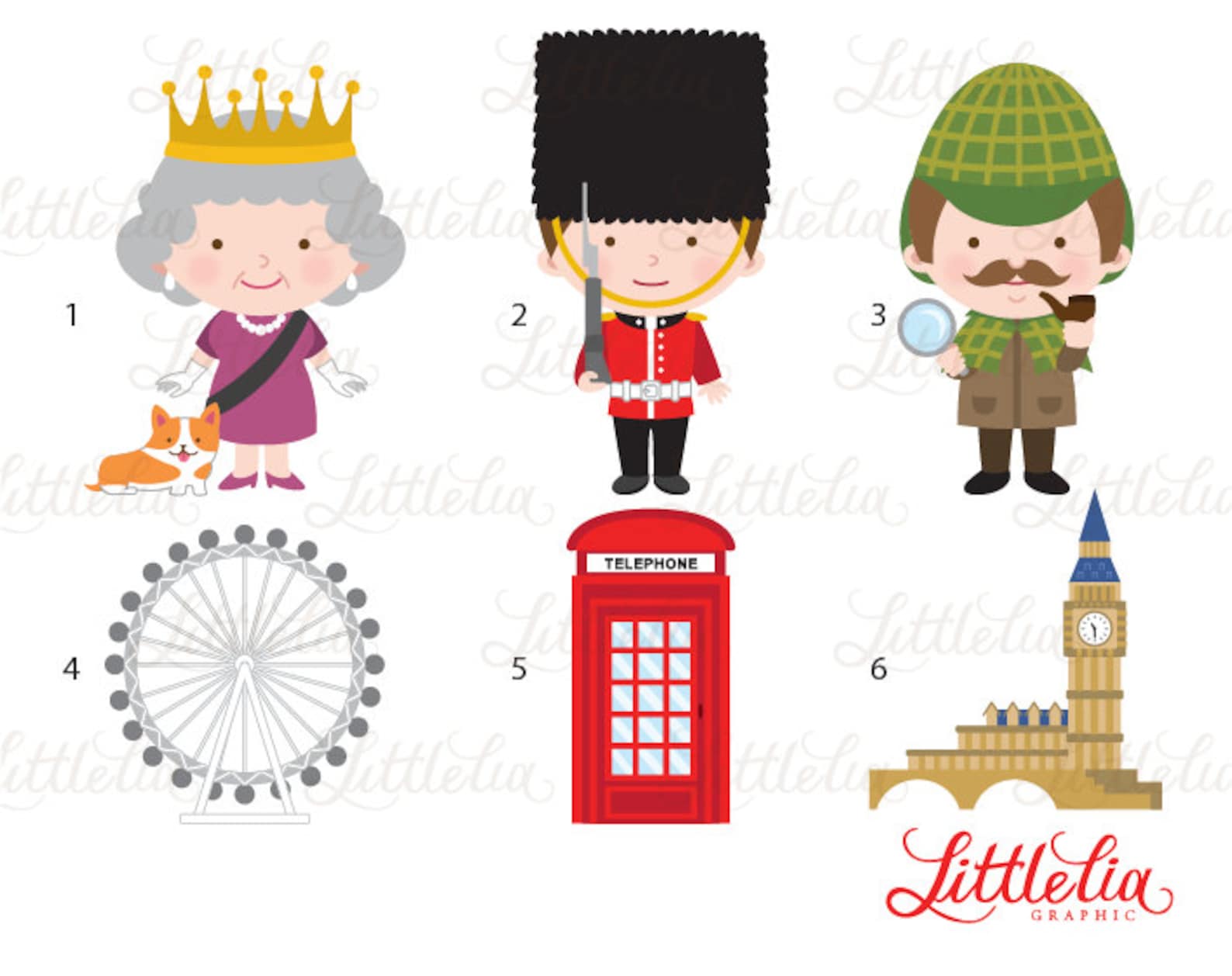 London Clipart British London Clipart British Clipart - Etsy