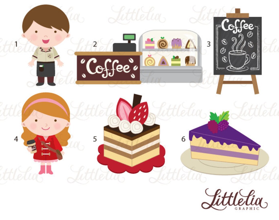 Coffee Clipart Coffee Shop Clipart 15038 - Etsy