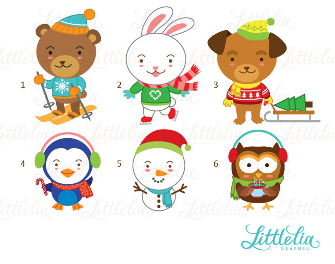 Christmas Clipart Winter Frosty Friend Clipart 14027 - Etsy